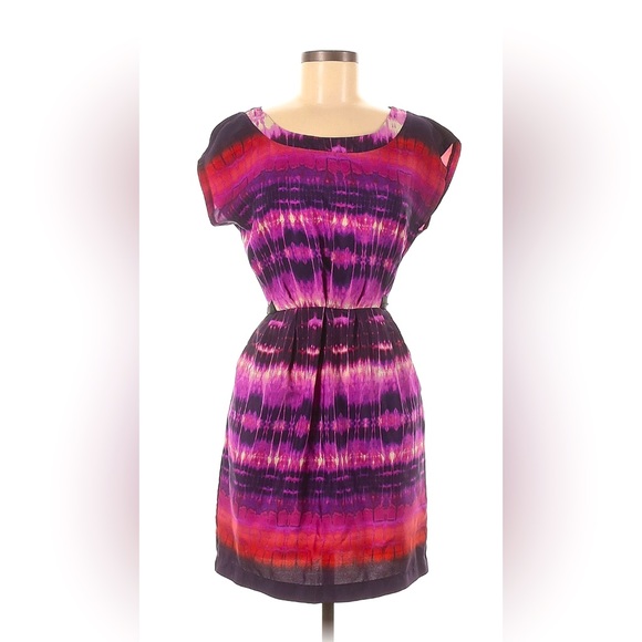 BeBop | Dresses | Xs Bebop Ikat Tie Dye Casual Dress In Jewel Toned Red ...